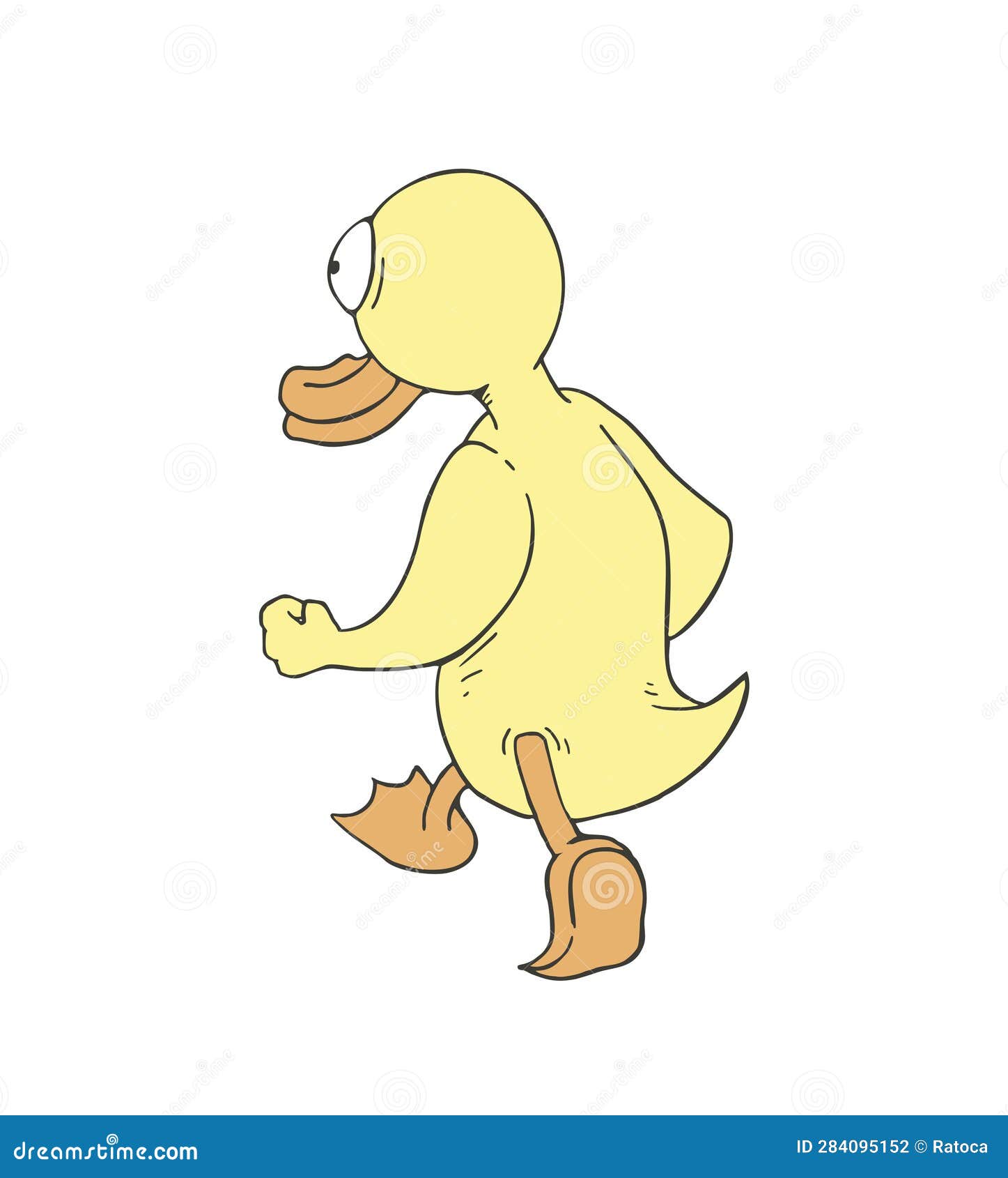 Funny duck walking draw stock vector. Illustration of design - 284095152