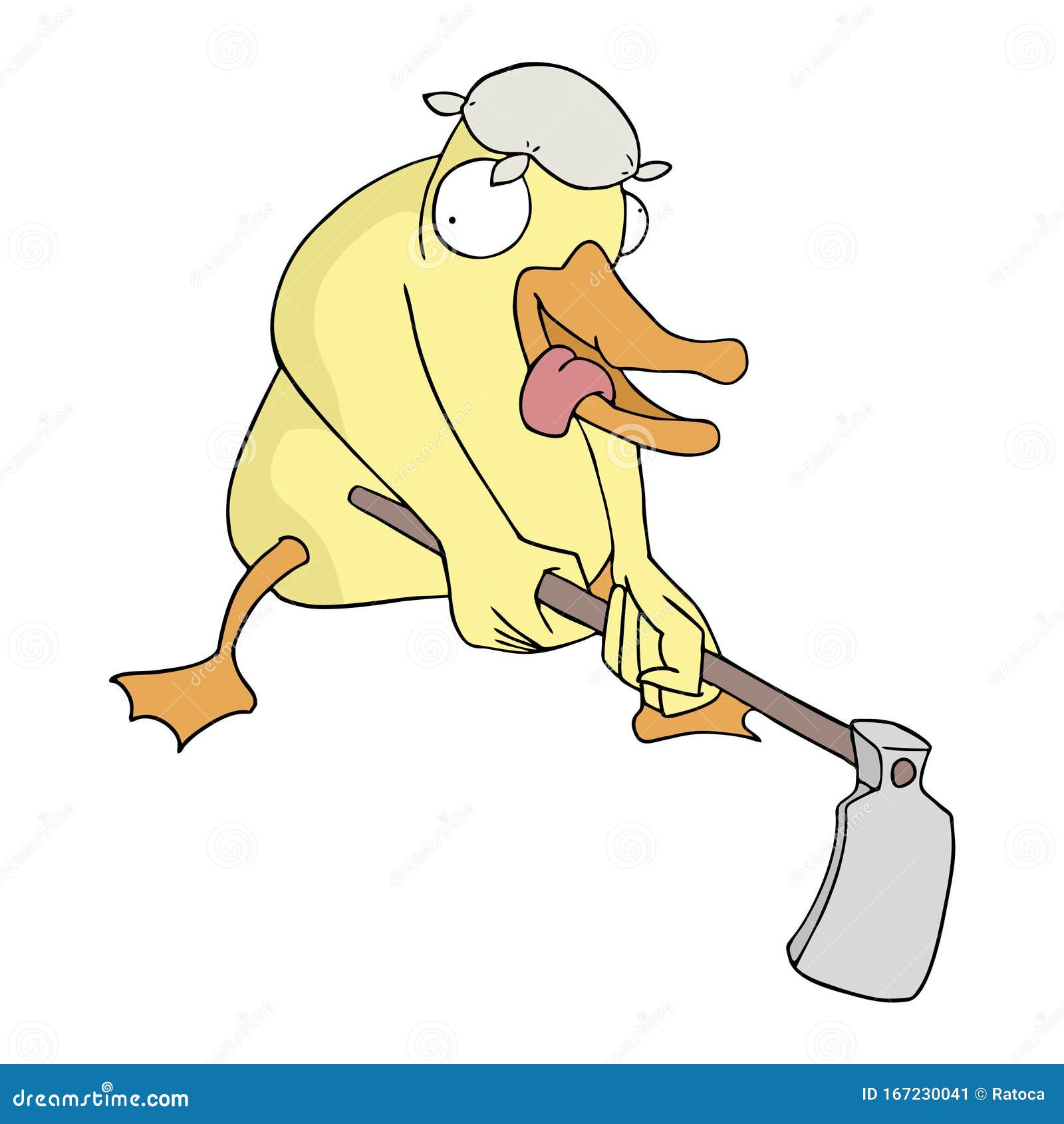 Funny duck working stock vector. Illustration of bird - 167230041