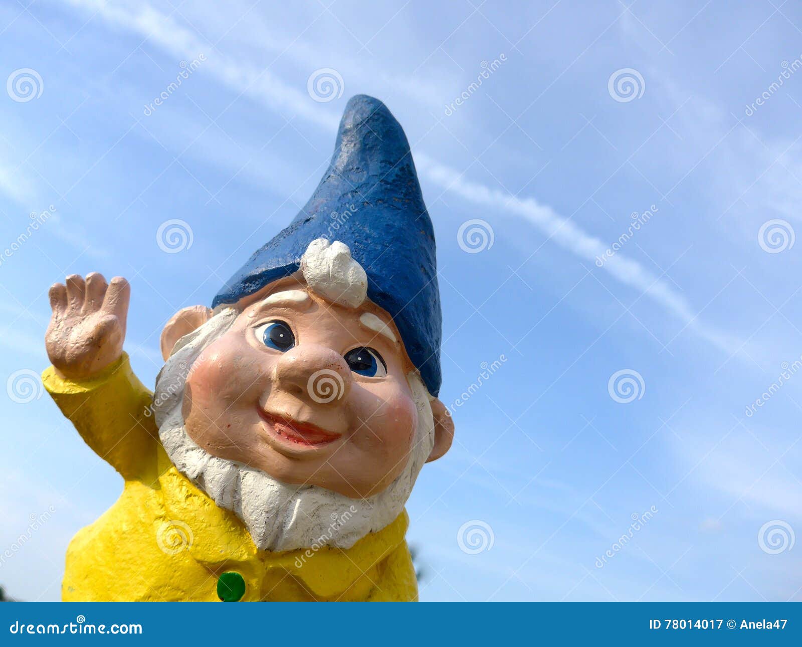Funny Dwarf with a Yellow Jacket and Blue Hat Stock Image - Image of ...
