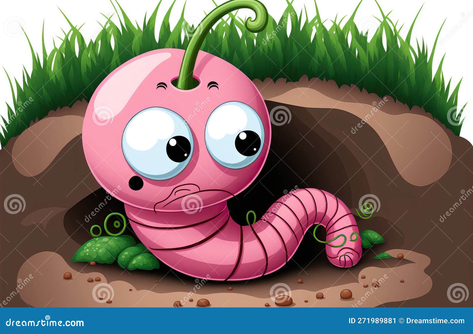 Funny earthworm cartoon stock illustration. Illustration of animal ...