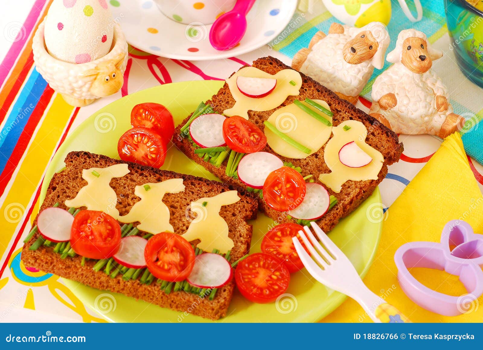 Funny Easter Breakfast for Child Stock Photo - Image of baby, funny ...