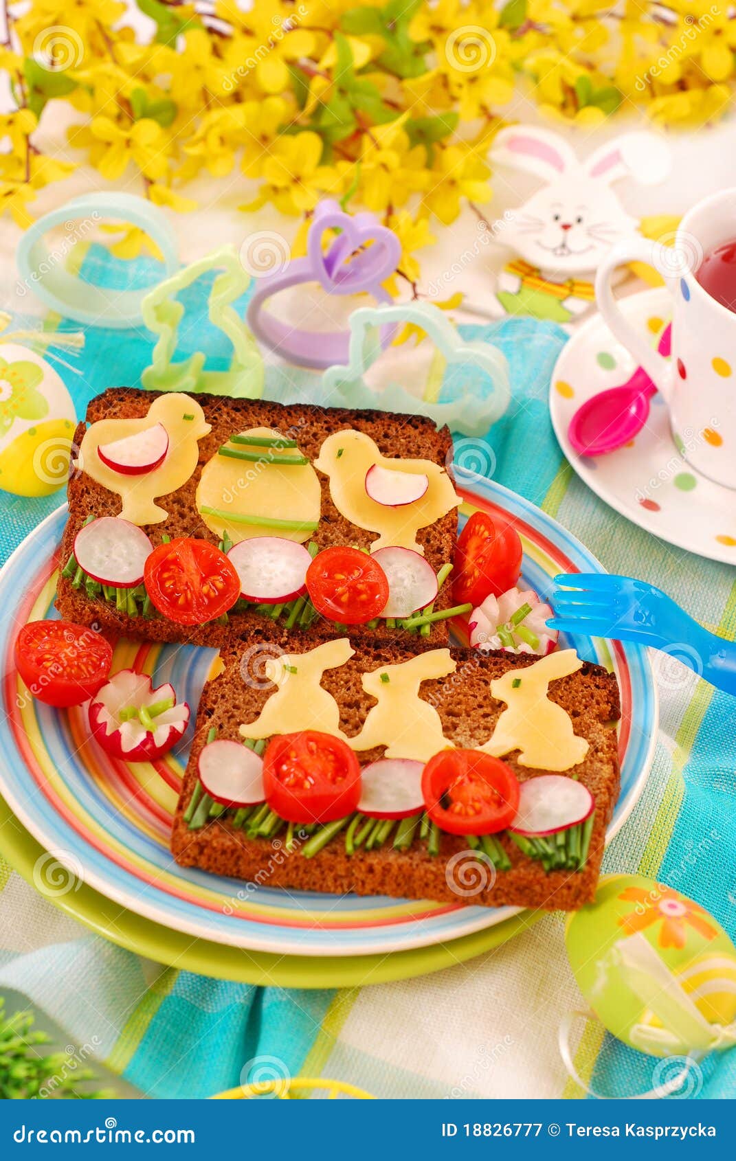 Funny Easter Breakfast for Child Stock Image - Image of plate, meal ...