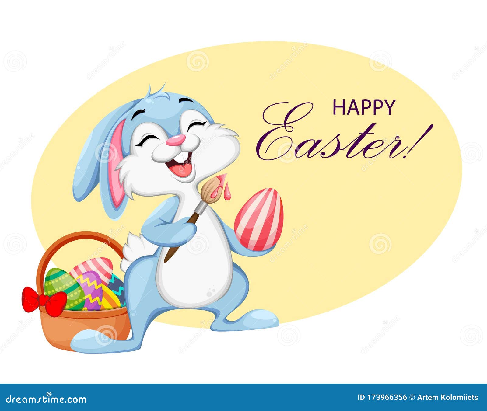 Funny Easter Bunny Cartoon Character Stock Vector - Illustration of ...