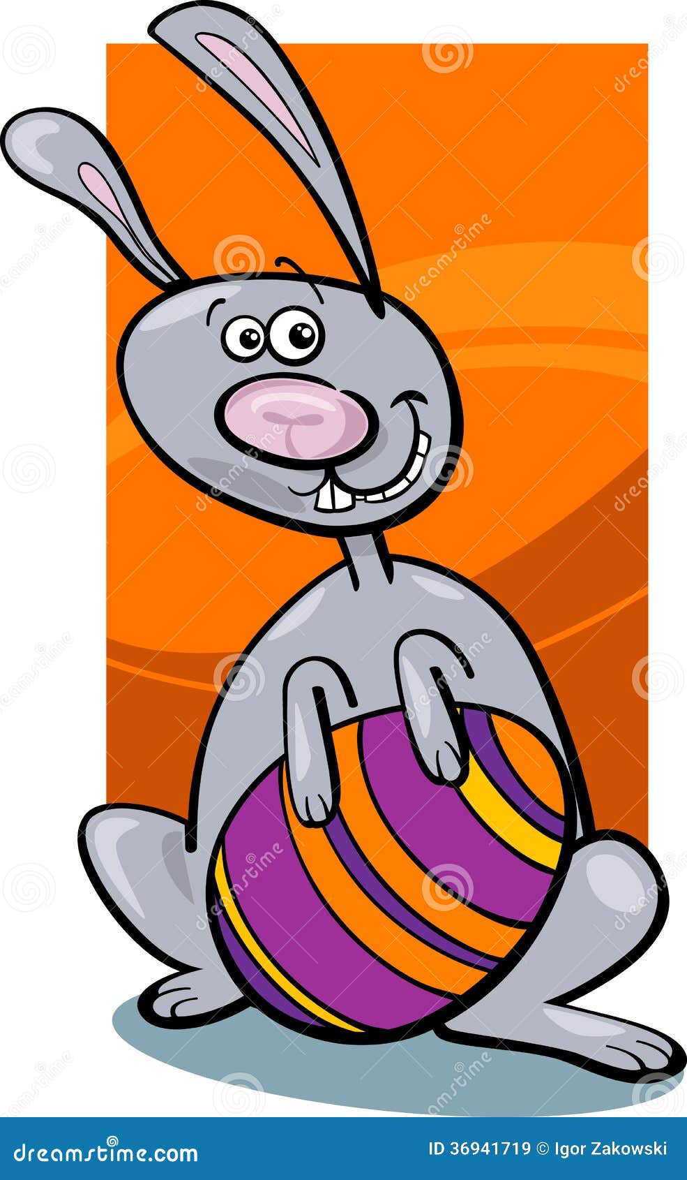 Funny Easter Bunny Cartoon Illustration Stock Vector - Illustration of ...
