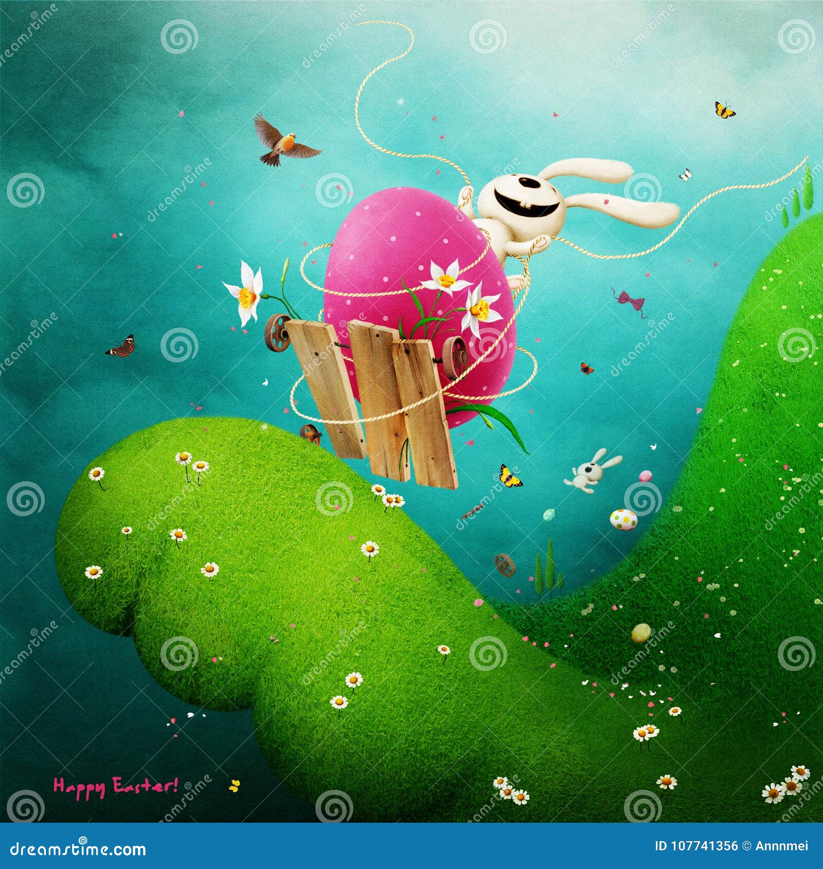 Funny Easter stock illustration. Illustration of jolly - 107741356