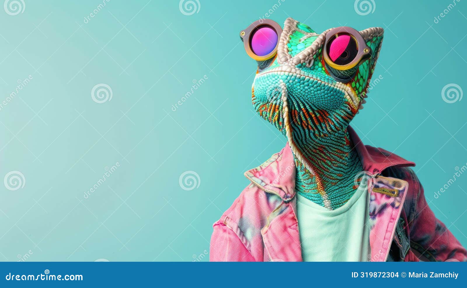 Funny Eccentric Chameleon Dressed As A Human, Anthropomorphic Funny ...