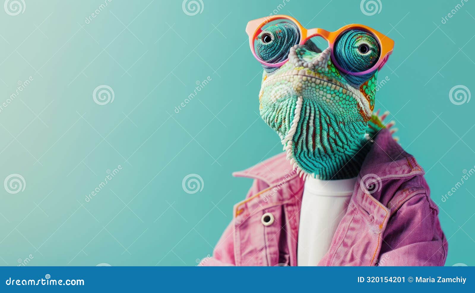Funny Eccentric Chameleon Dressed As a Human, Anthropomorphic Funny ...