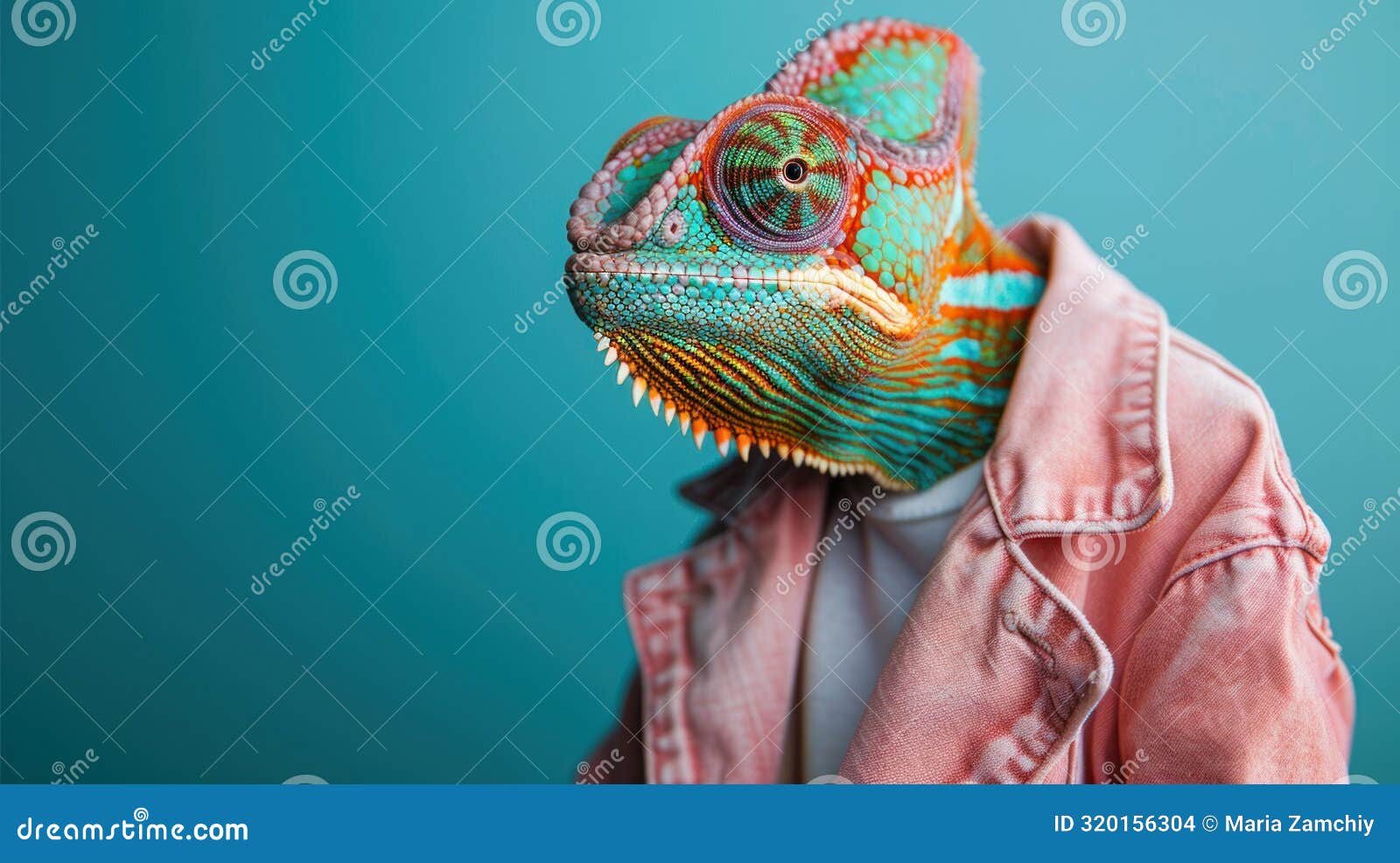 Funny Eccentric Chameleon Dressed As A Human, Anthropomorphic Funny ...