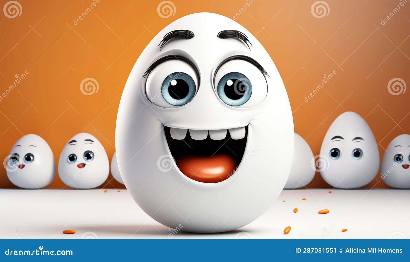 Funny Egg with Smiling Face. AI Generated Stock Illustration ...