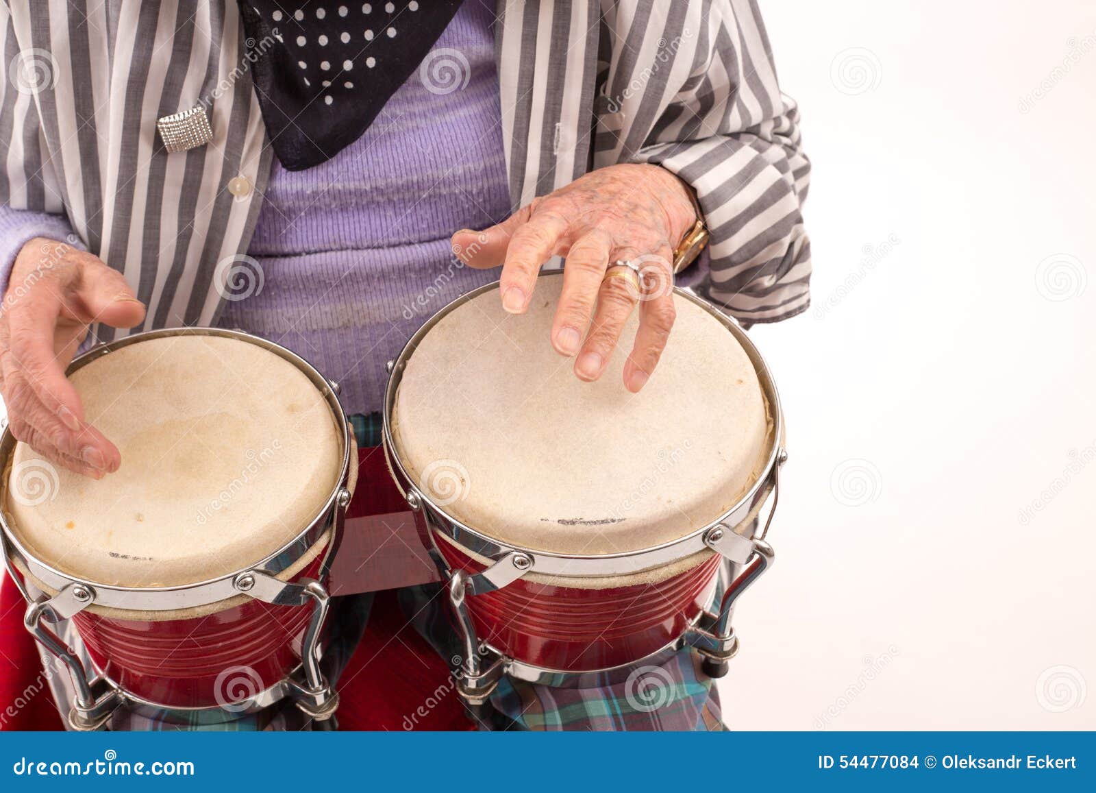 Funny Elderly Lady Playing Bongo Stock Photo - Image of adult ...