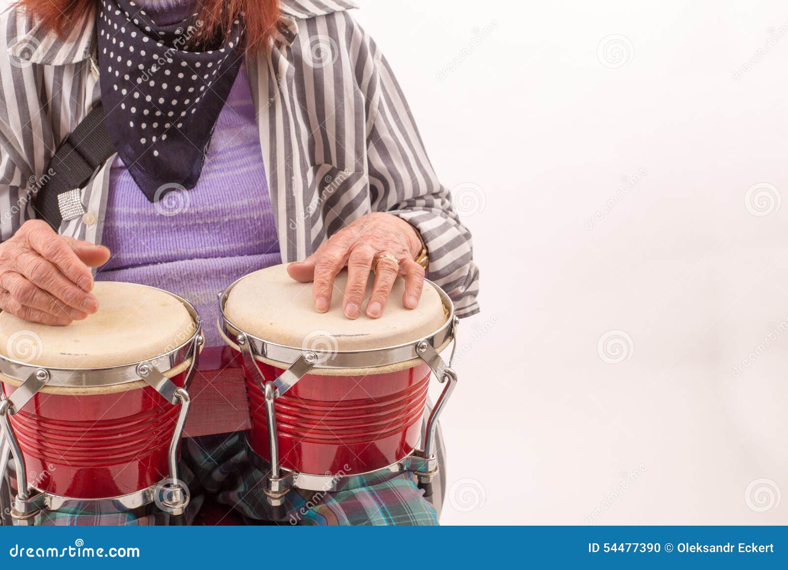 Funny Elderly Lady Playing Bongo Stock Photo - Image of elder ...