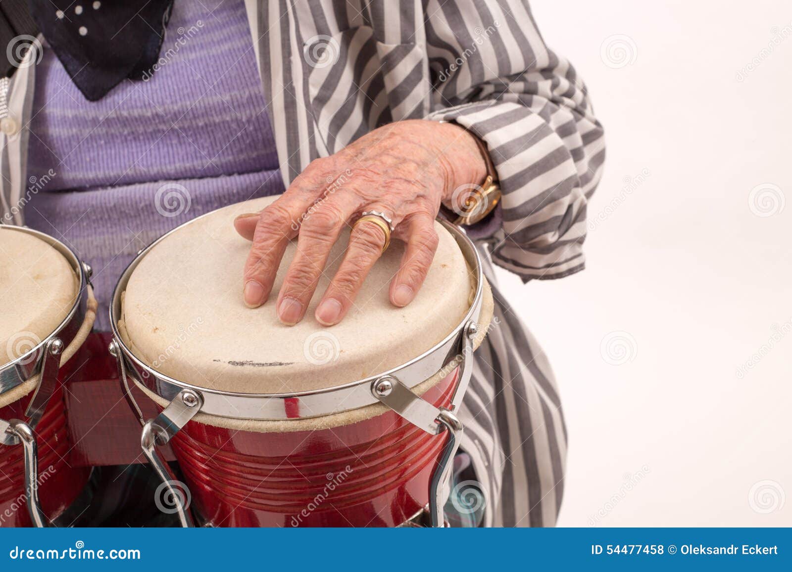 Funny Elderly Lady Playing Bongo Stock Photo - Image of percussion ...