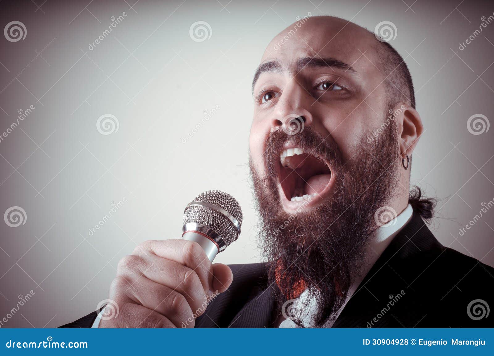 Funny Elegant Singer Bearded Stock Photo - Image of mustache, studio ...