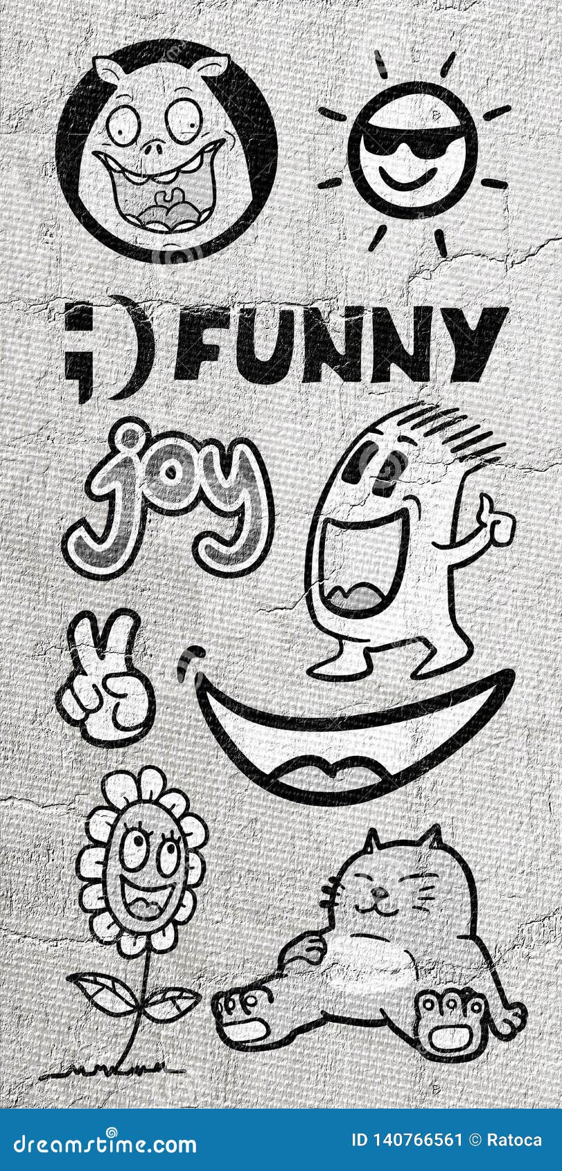 Funny elements draw stock illustration. Illustration of draw - 140766561