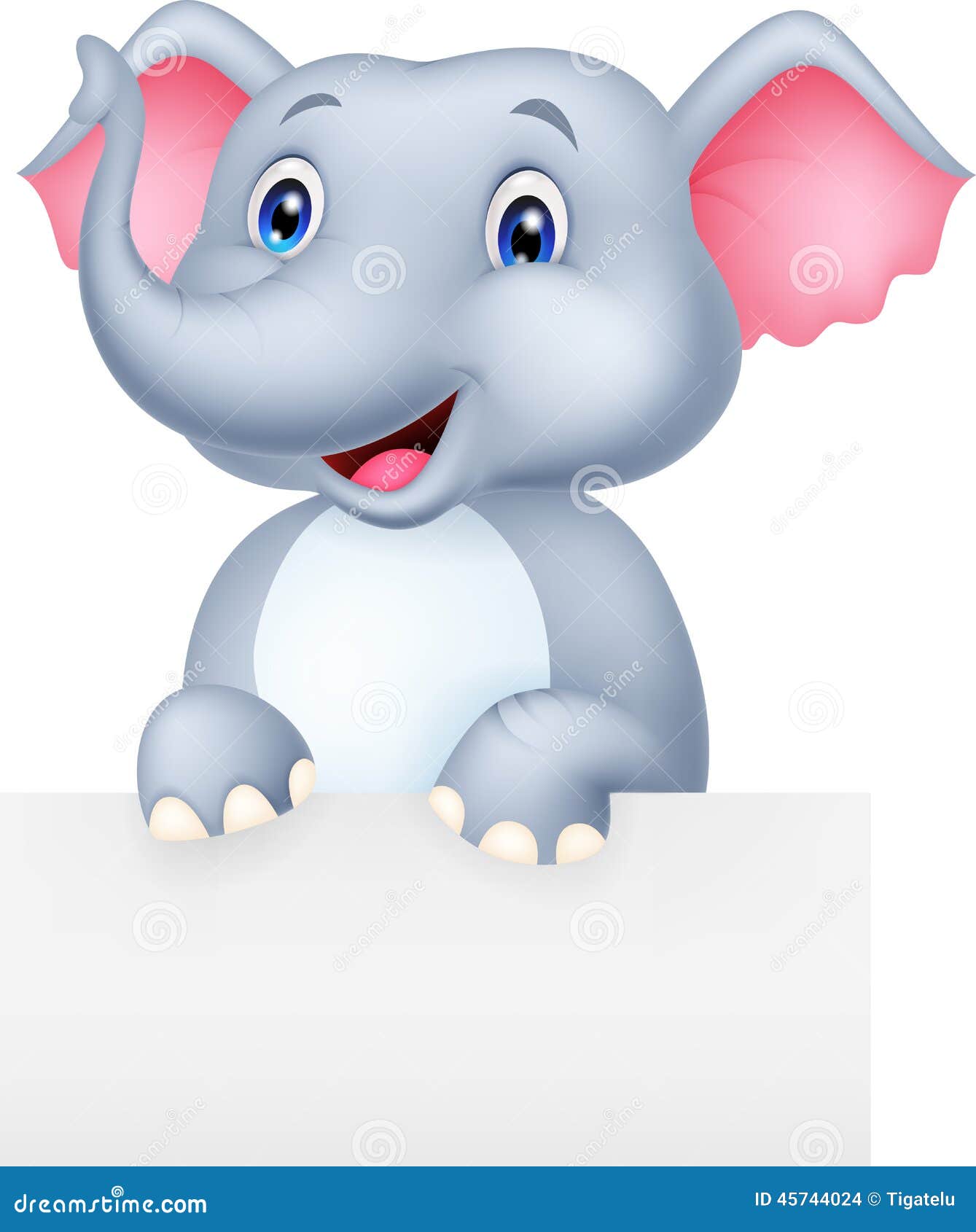 Funny Elephant Cartoon Holding Blank Sign Stock Photo | CartoonDealer ...