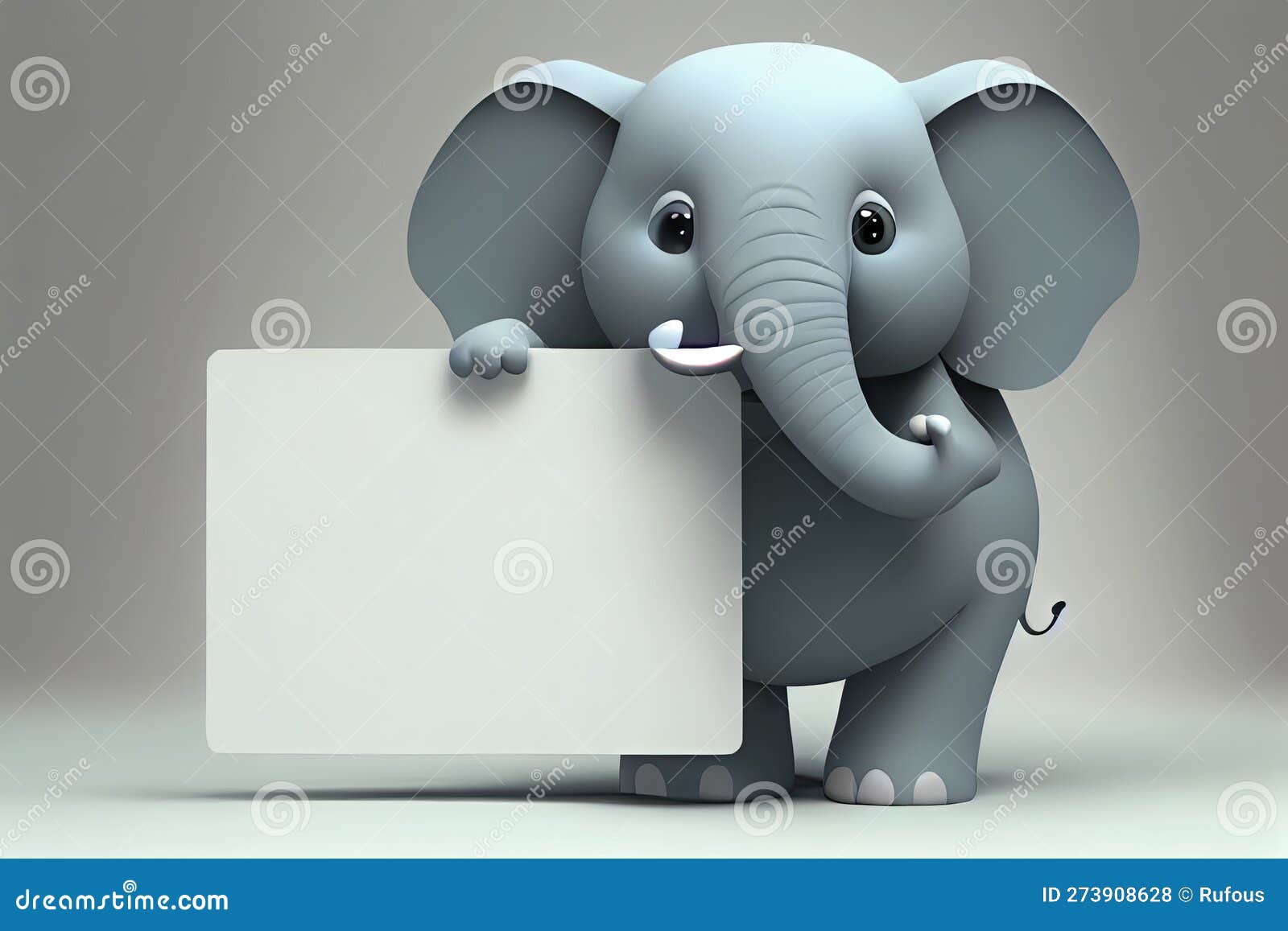 Funny Elephant Cartoon Holding Blank Sign Stock Illustration ...