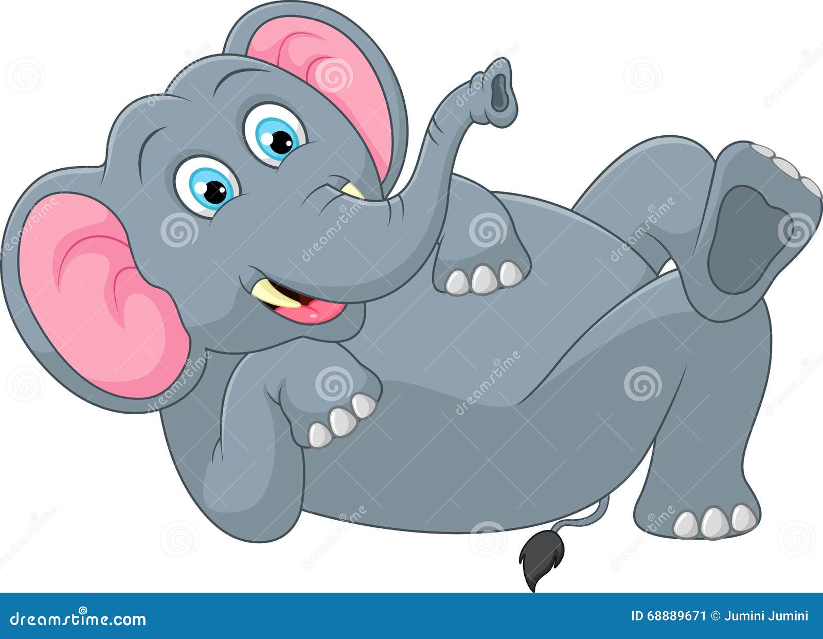 Funny elephant cartoon stock vector. Illustration of cheerful - 68889671