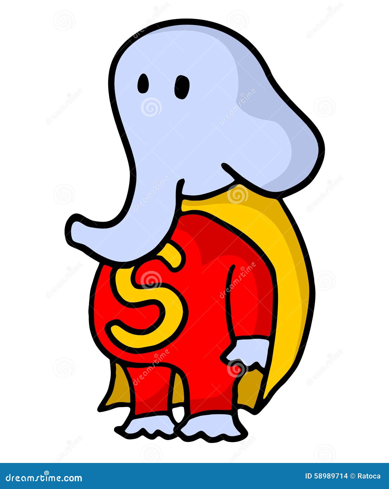 Funny elephant hero stock vector. Illustration of hero - 58989714