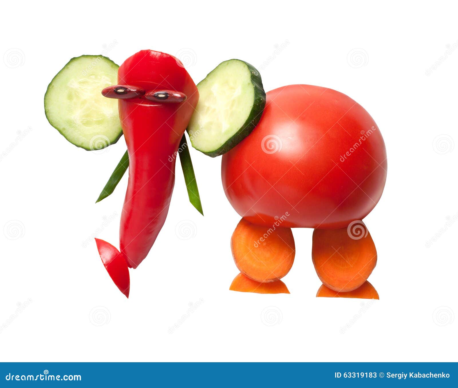 Funny Elephant Made of Fresh Vegetables Stock Image - Image of ...