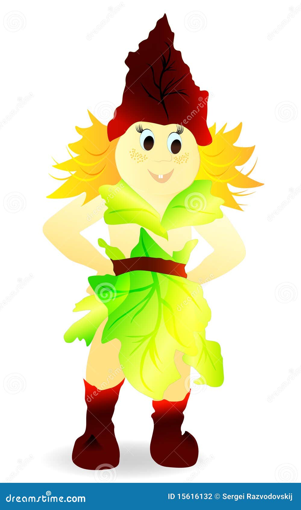 Funny elf stock vector. Illustration of myth, comic, celebrating - 15616132