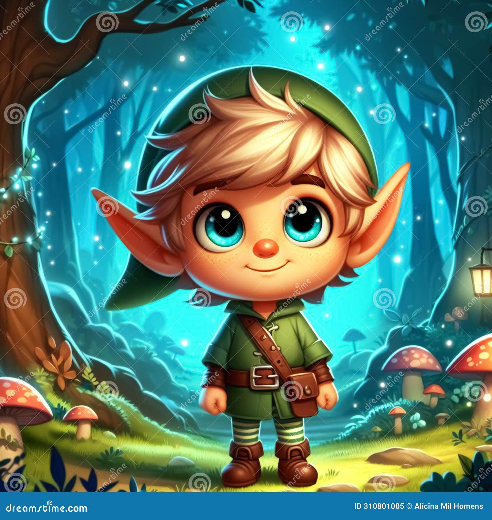 Funny Elf in the Forest. Mythology and Legendary Creatures for Children ...