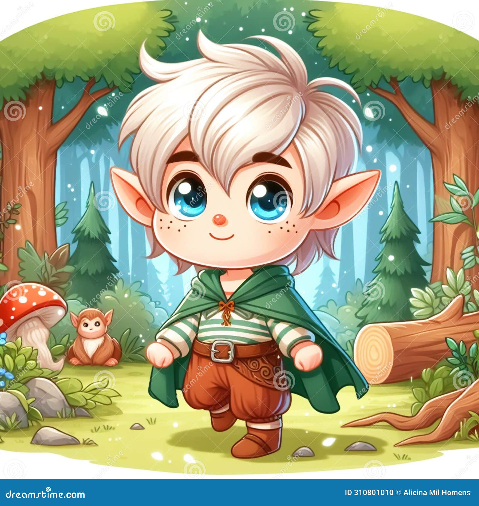 Funny Elf in the Forest. Mythology and Legendary Creatures for Children ...