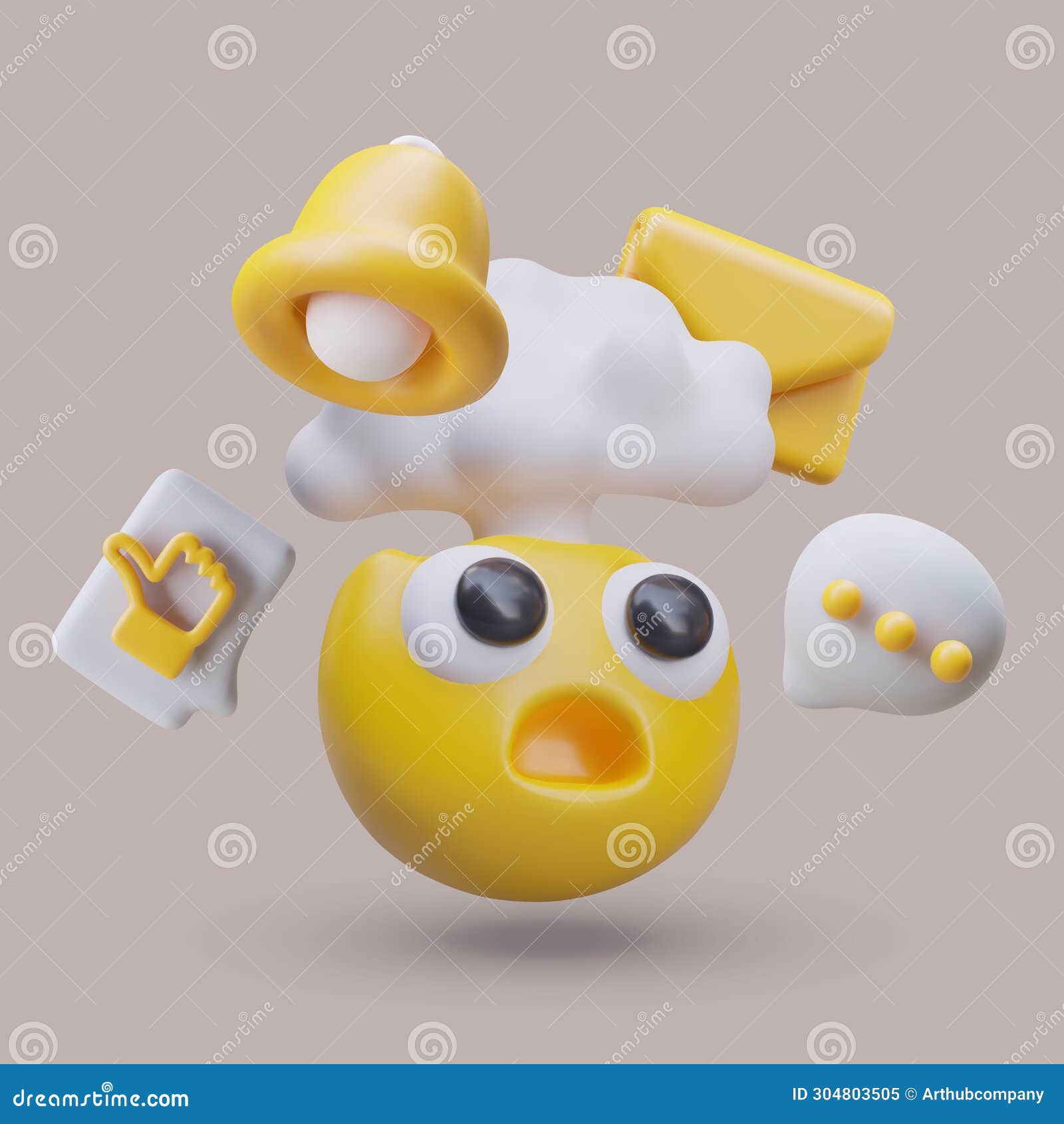 Funny Emoticon with Shock Reaction. Concept of Different Tasks Stock ...