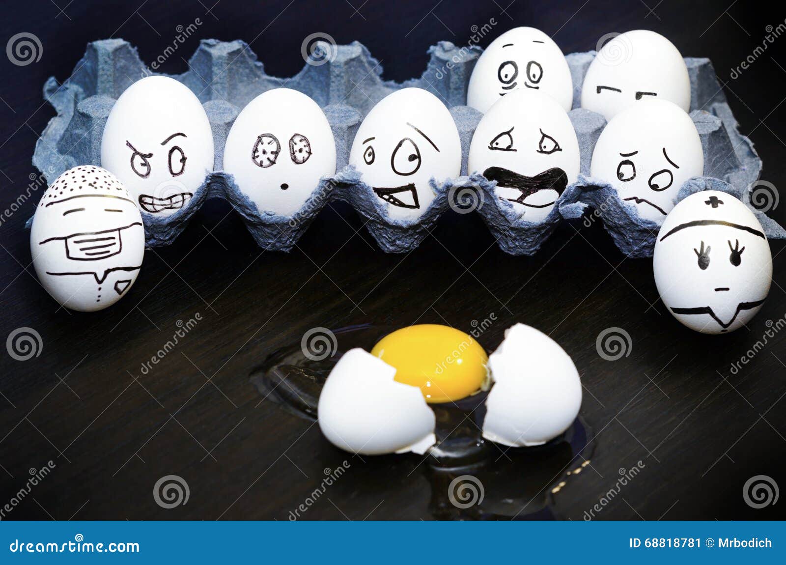 Funny Emotional Eggs Crying and Laughing in Box Stock Image - Image of ...