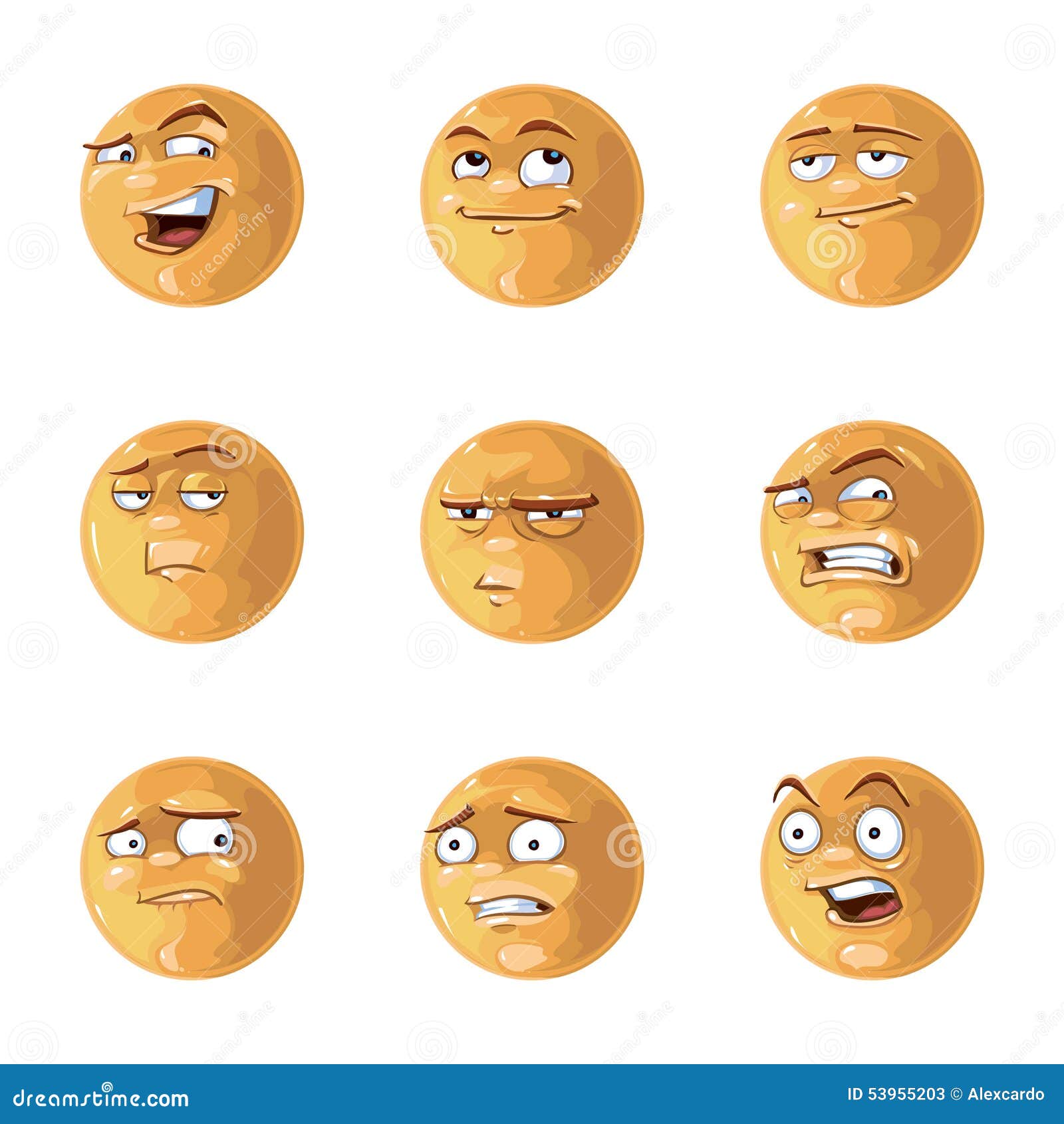 Funny emotions pack stock vector. Illustration of expressive - 53955203