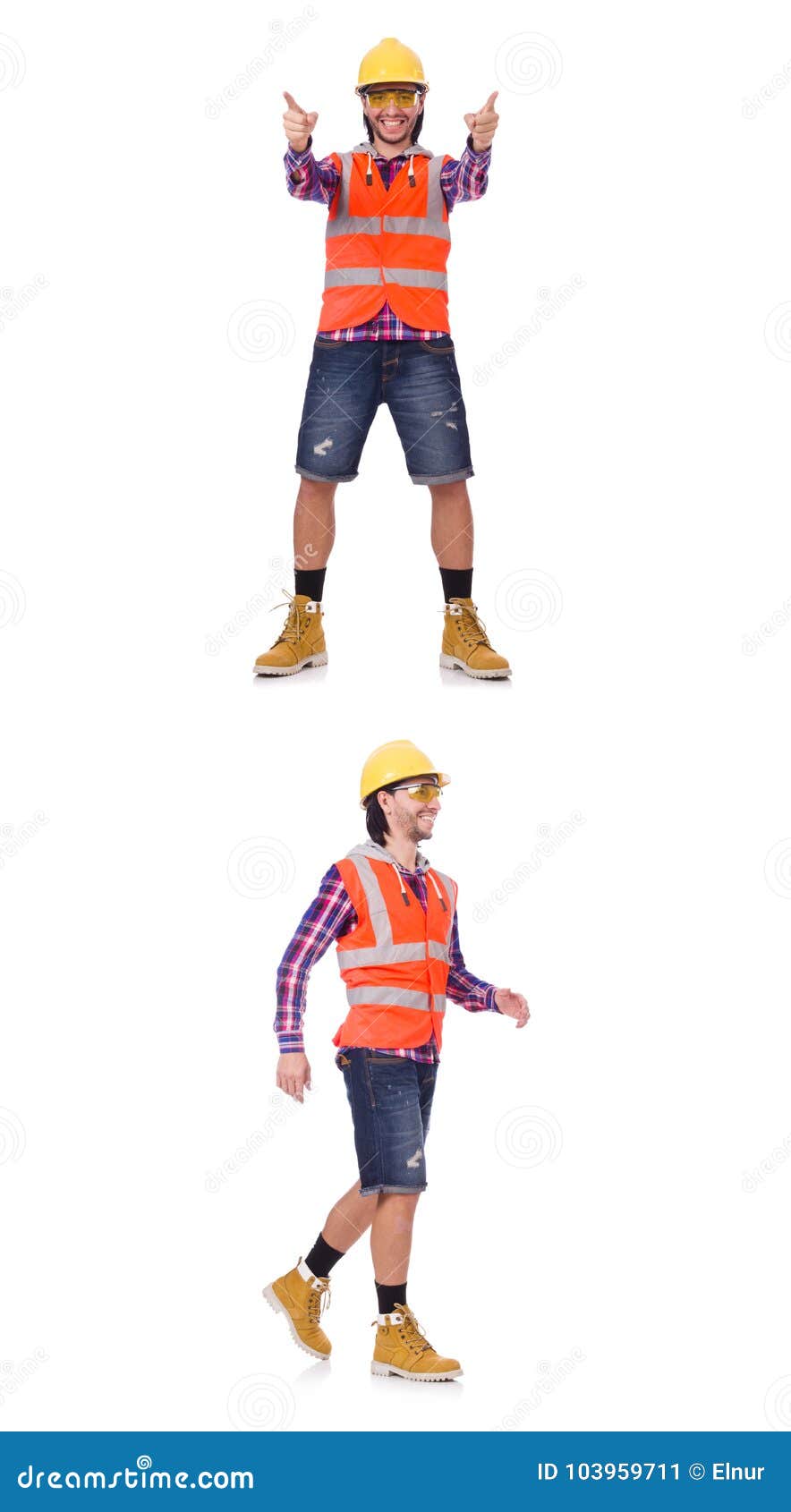 The Funny Engineer Isolated on the White White Stock Image - Image of ...