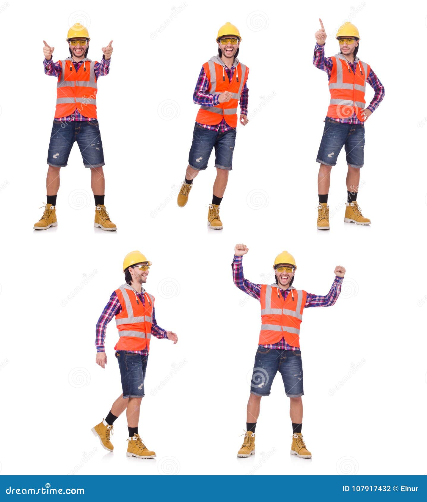 The Funny Engineer Isolated on the White White Stock Photo - Image of ...