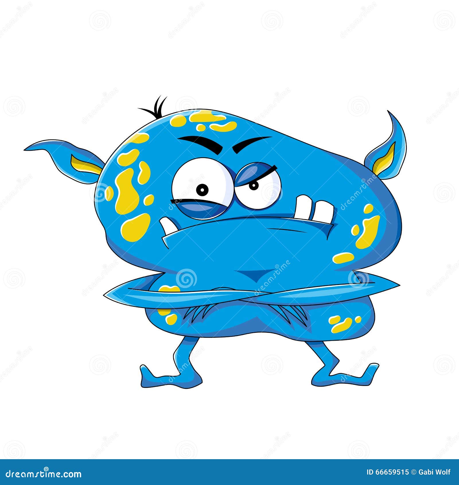 Funny evil monster stock vector. Illustration of character - 66659515