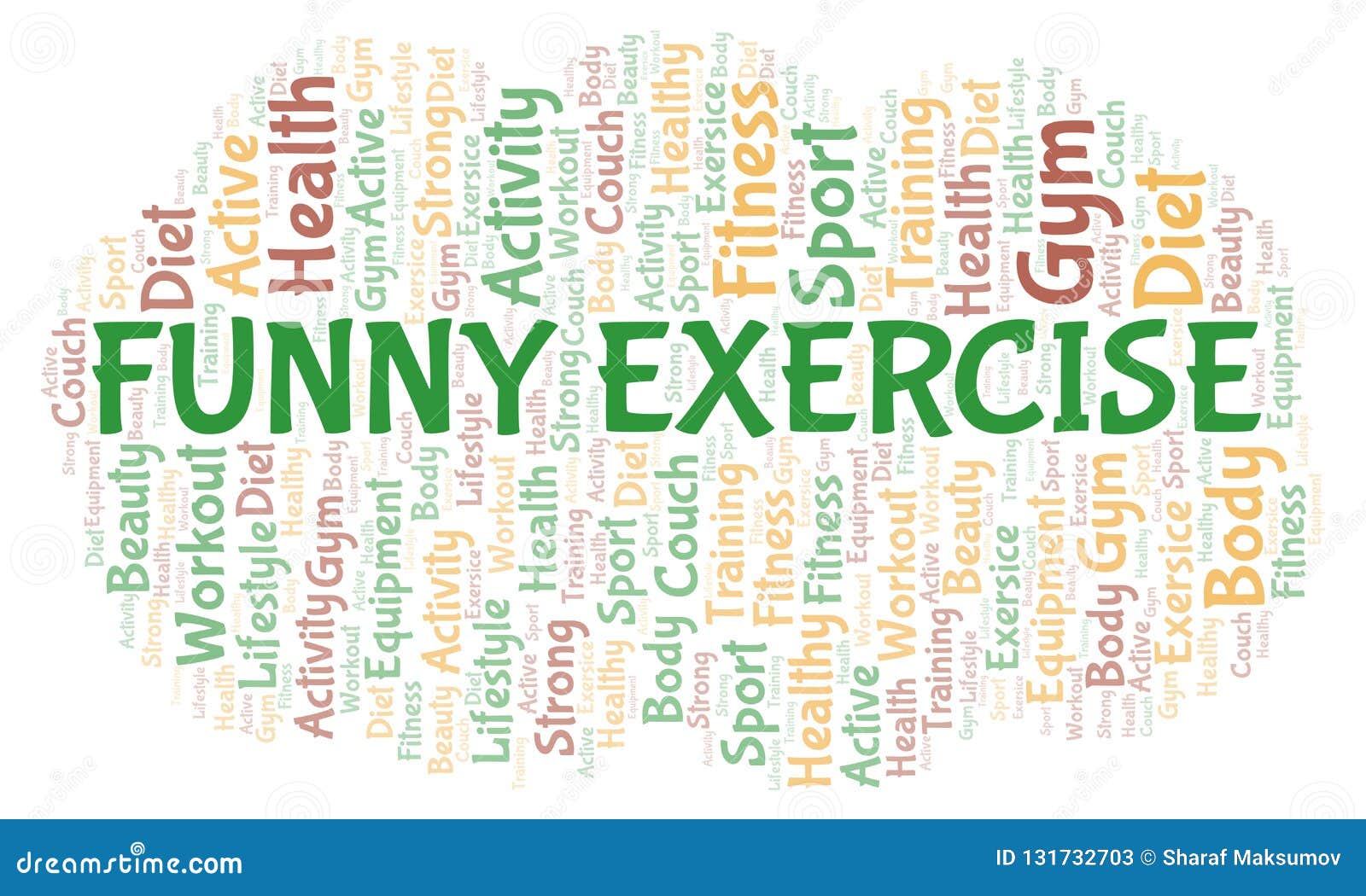 Funny Exercise Word Cloud Wordcloud Made With Text Only Stock