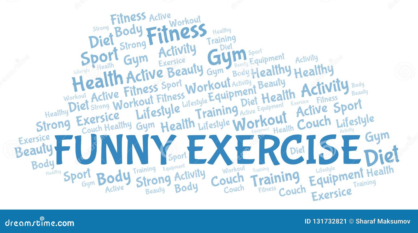 Funny Exercise Word Cloud. Wordcloud Made with Text only Stock ...