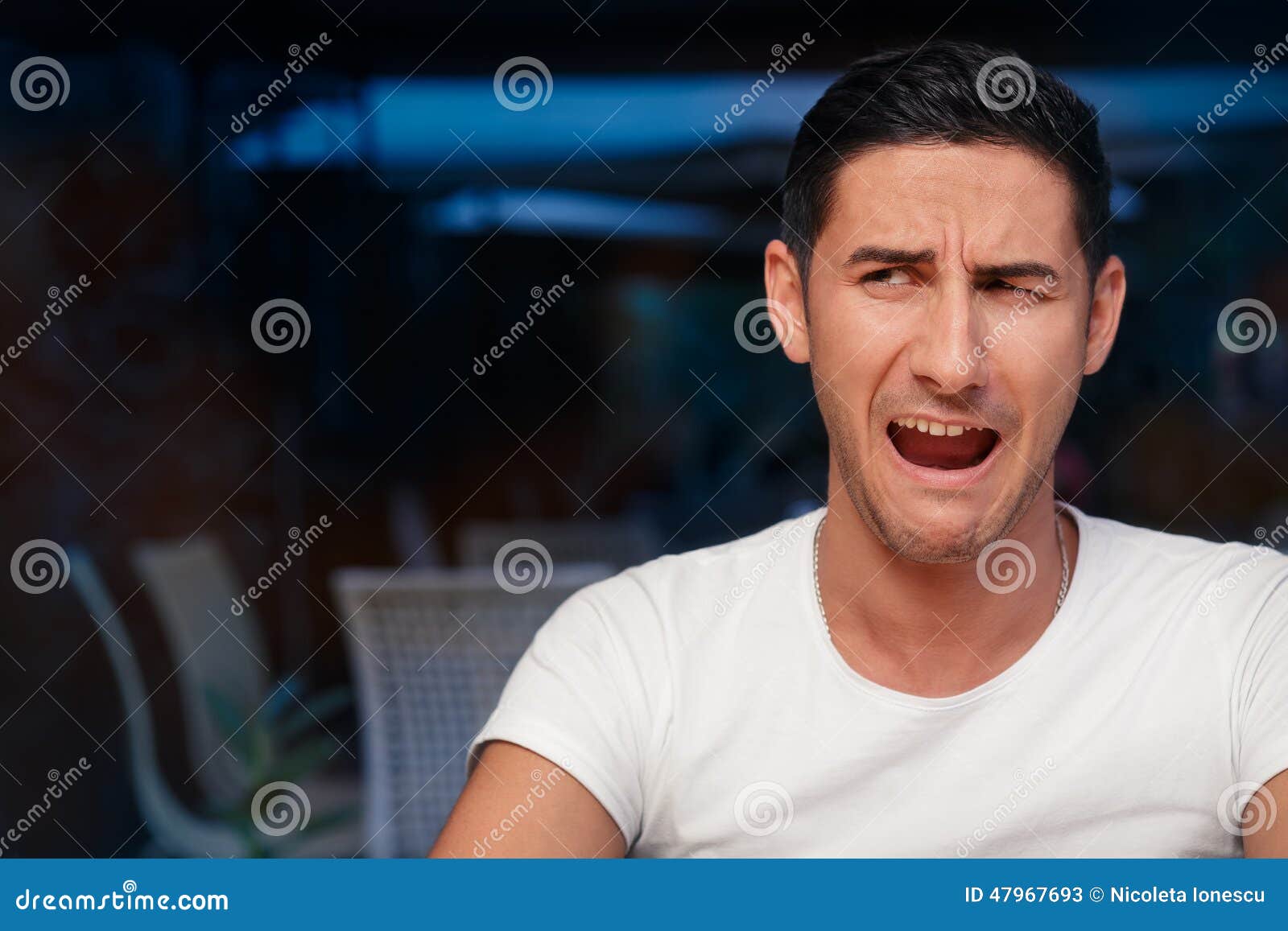 Funny Expressive Man Screaming Desperate Stock Image - Image of ...