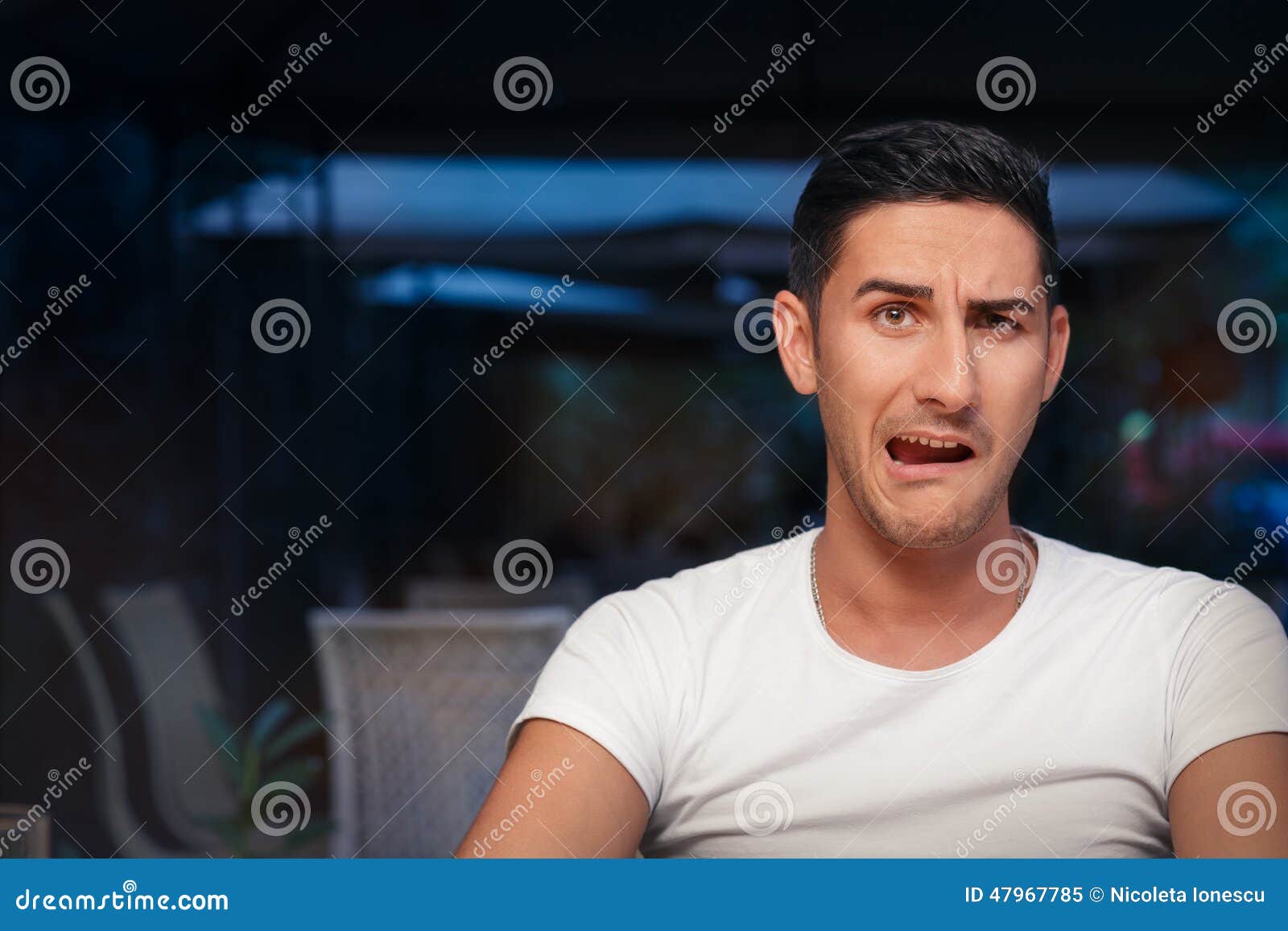 Funny Expressive Man Screaming Desperate Stock Image - Image of ...