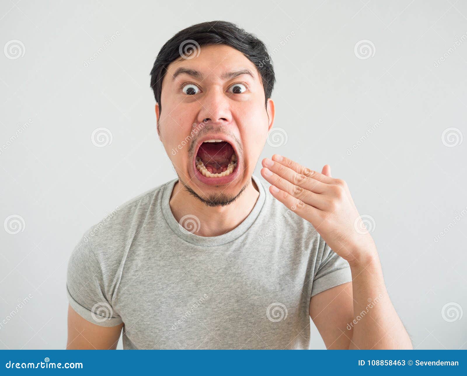 Funny Face of Bad Breath Man. Stock Image - Image of problem, chinese ...