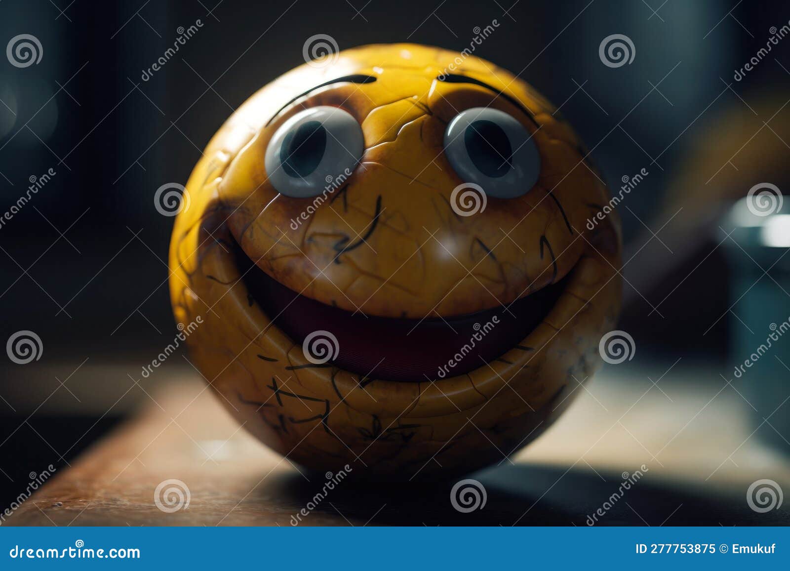 Funny Face Ball, Emoji Smile Generative Ai Stock Illustration ...