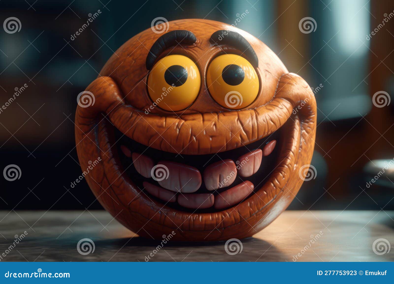 Funny Face Ball, Emoji Smile Generative Ai Stock Illustration ...