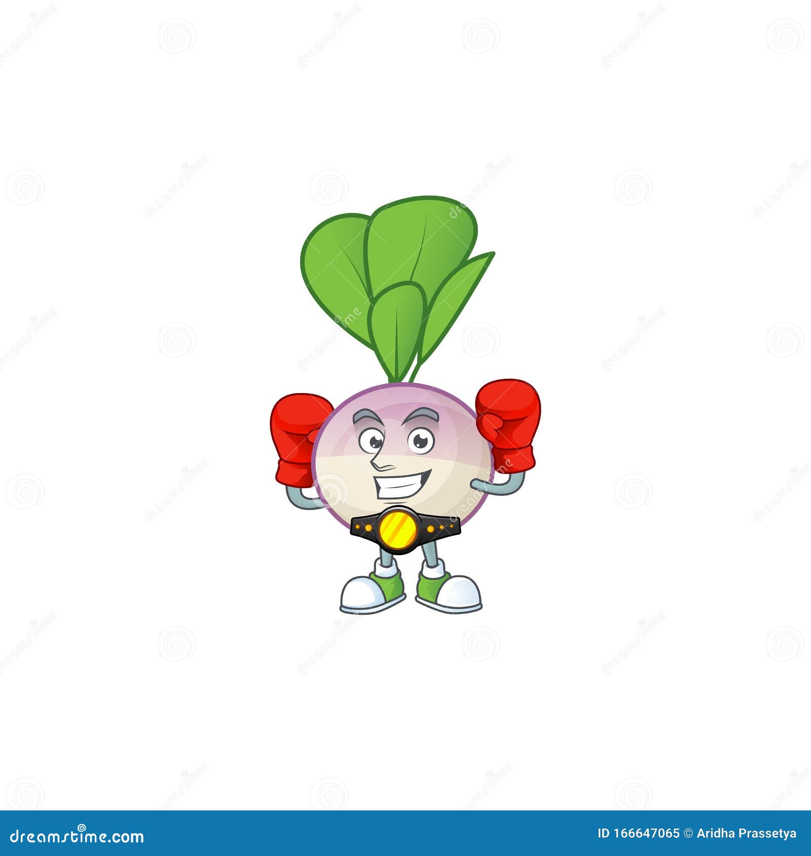 Funny Face Boxing Turnip Cartoon Character Design Stock Vector ...
