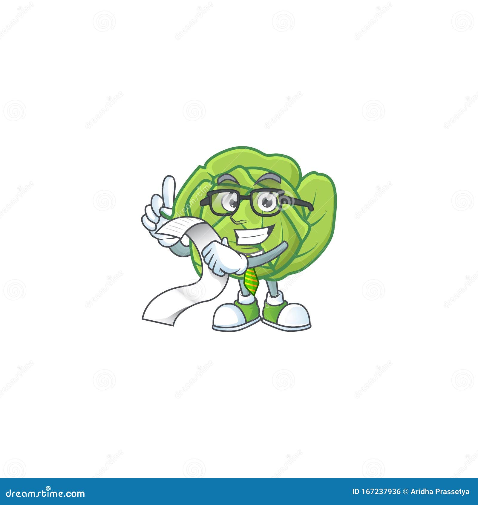 Funny Face Cabbage Cartoon with Menu Ready To Serve Stock Vector ...