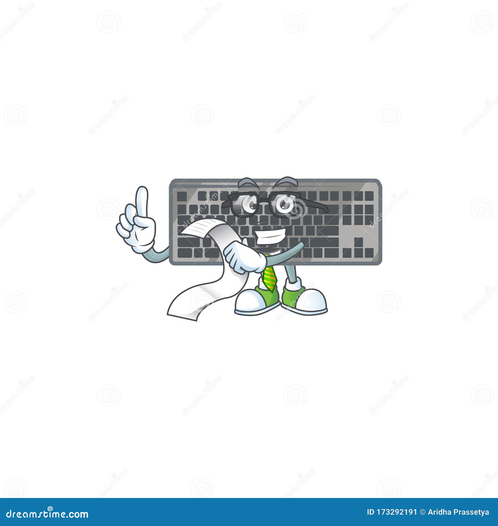 A Funny Face Character of Black Keyboard Holding a Menu Stock Vector ...