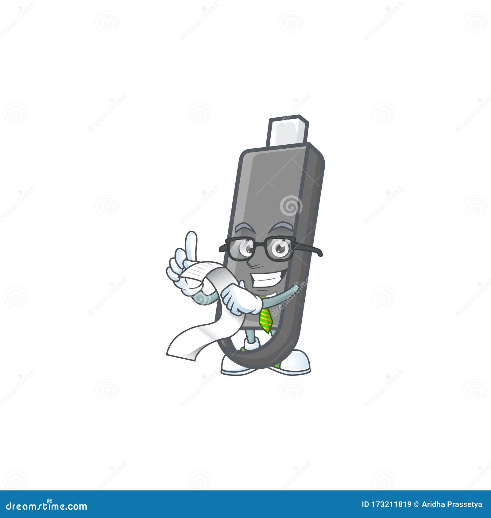 A Funny Face Character of Flashdisk Holding a Menu Stock Vector ...
