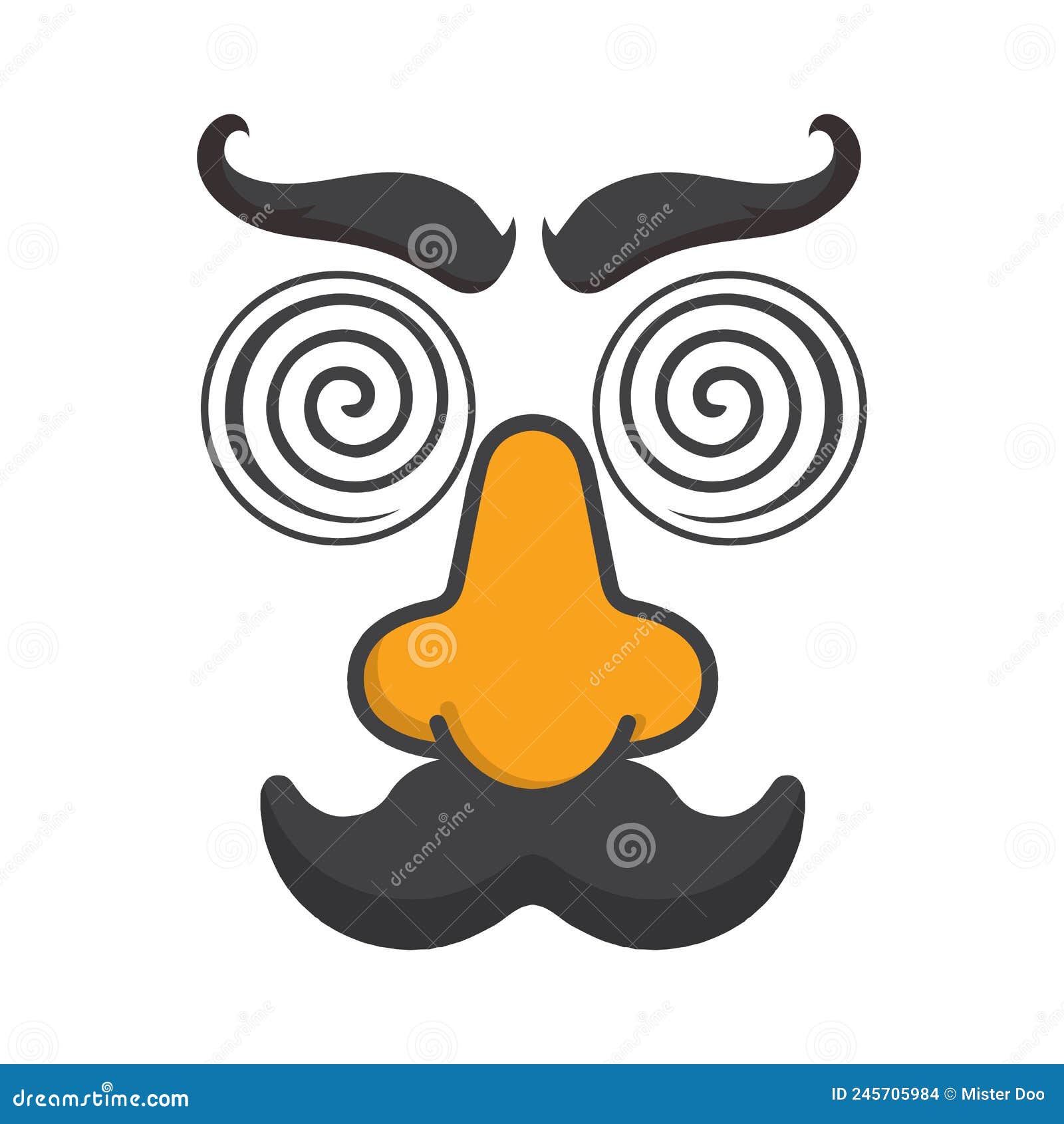 Funny Face Crazy Eyes Illustration. Silly Face Design with Crazy Eyes ...