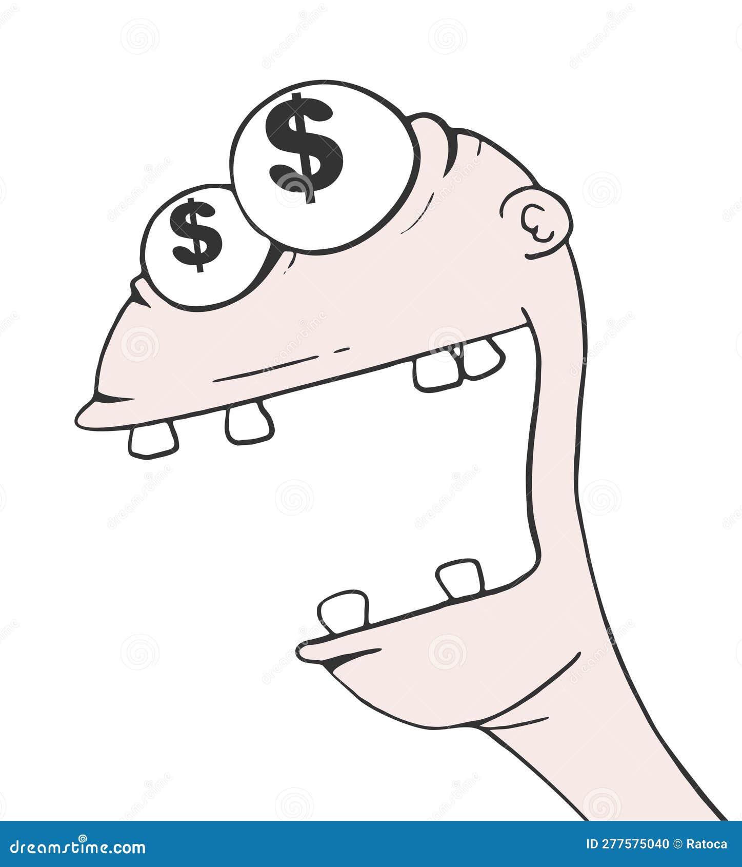 Funny Face with Dollar Eyes Stock Vector - Illustration of cute ...