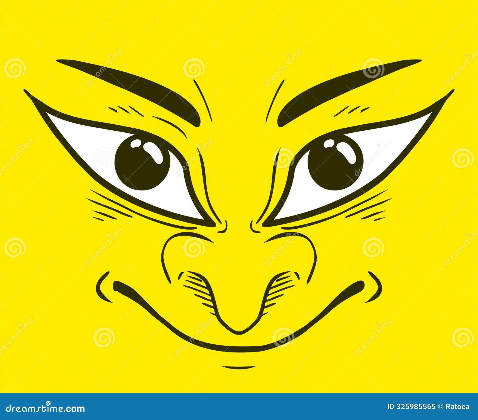 Funny face draw stock vector. Illustration of happiness - 325985565