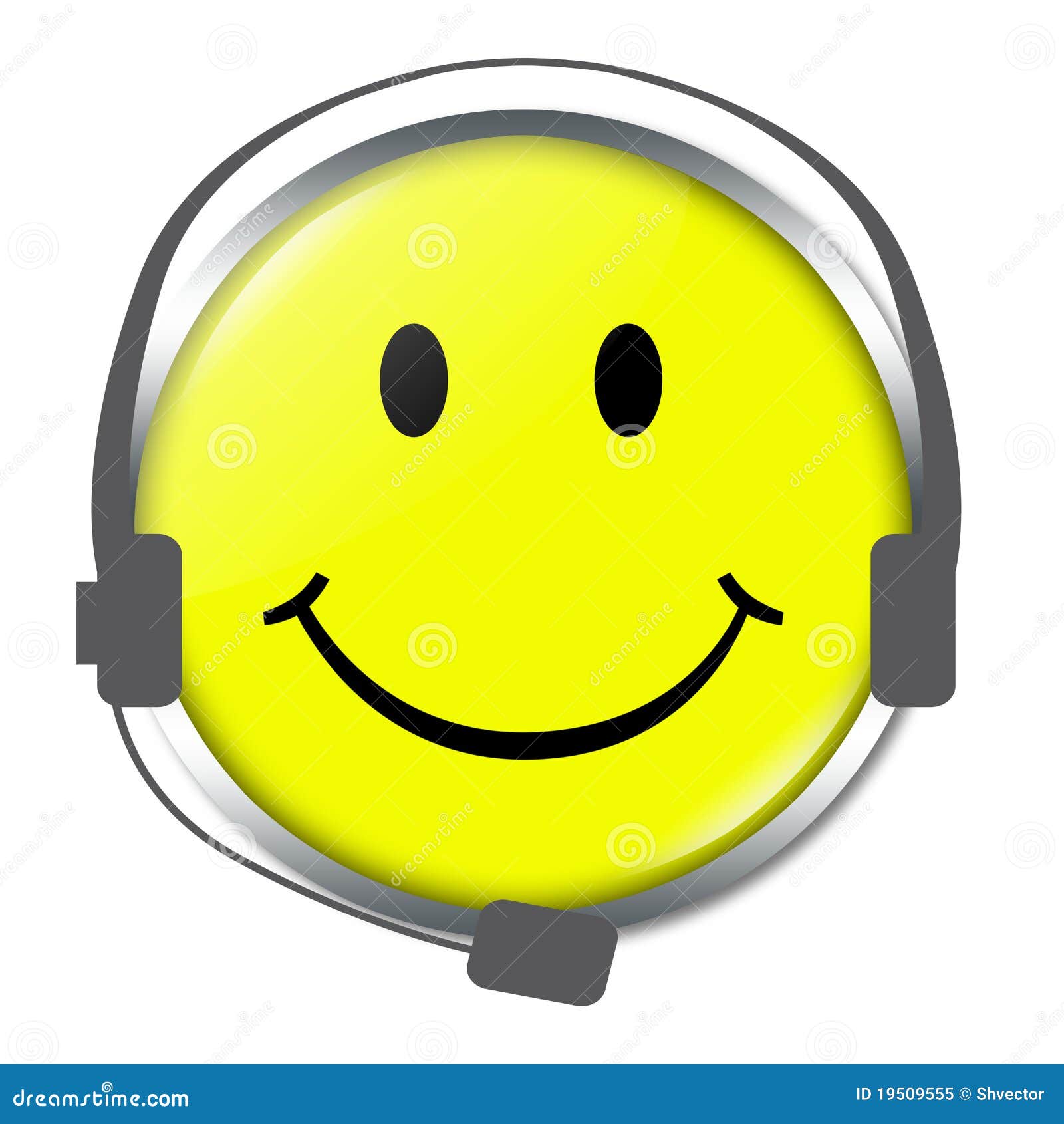 Smiley Face Wearing Headphones