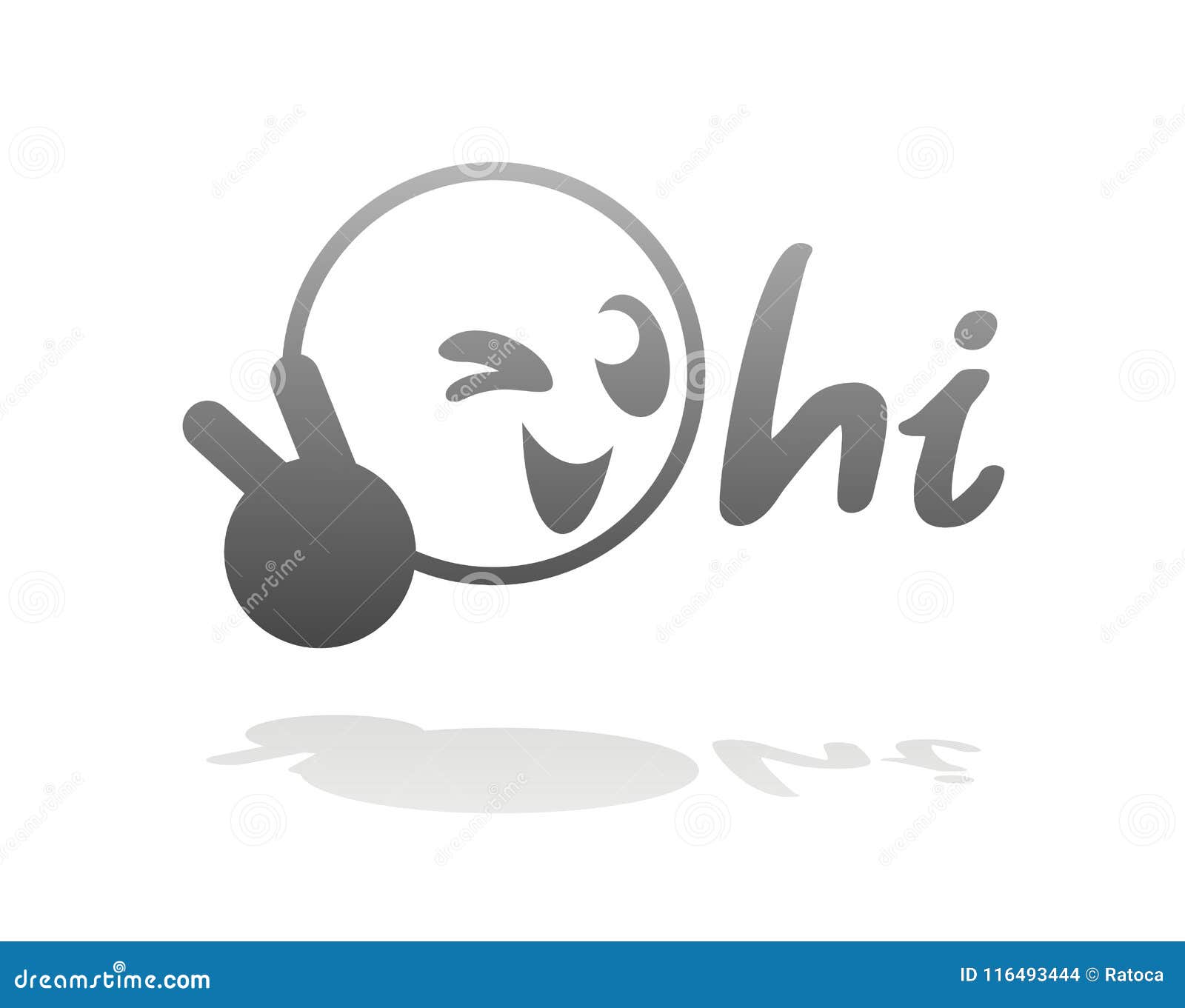 Funny face and hi message stock vector. Illustration of icon - 116493444