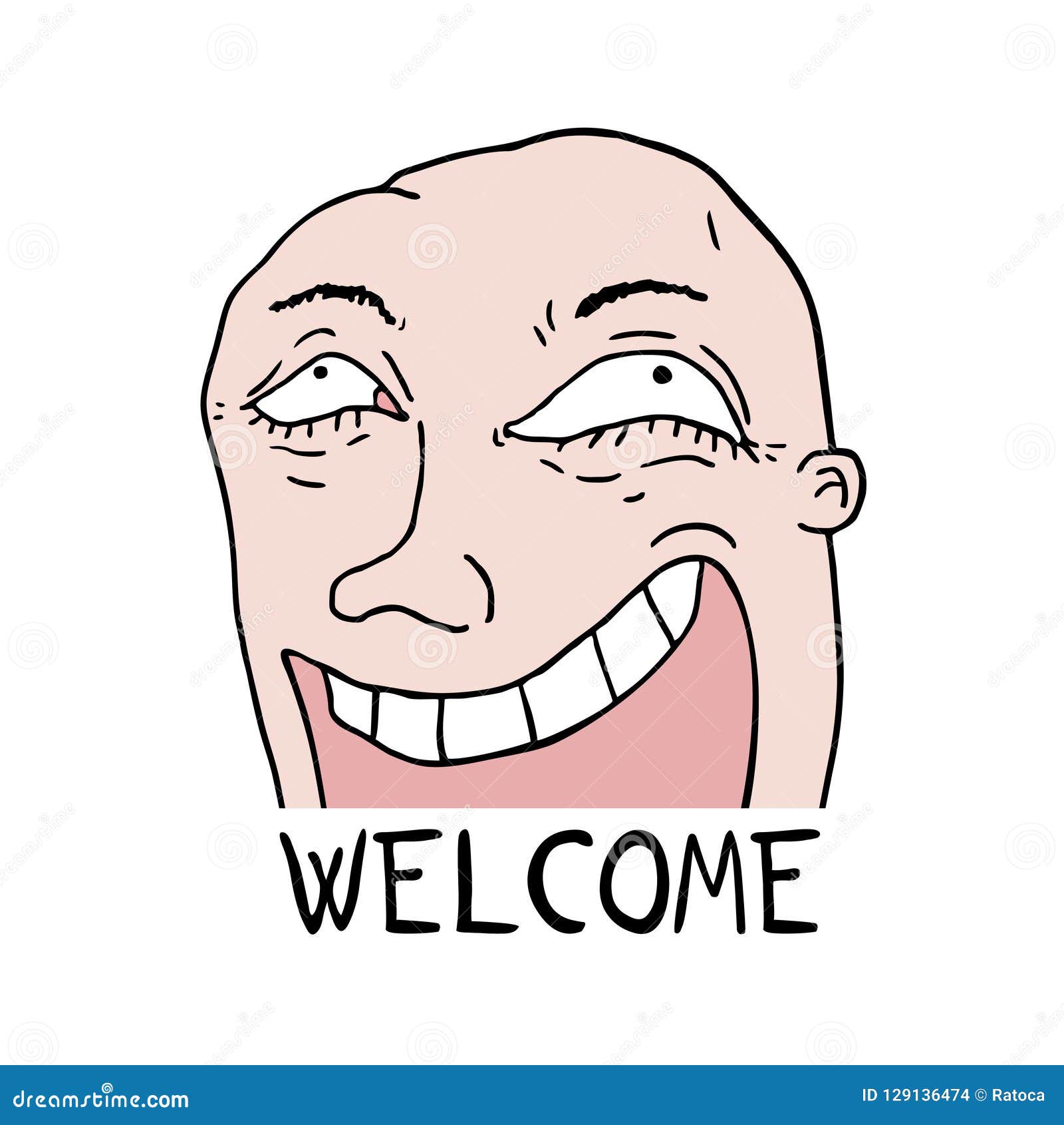 Funny face illustration stock vector. Illustration of creative - 129136474