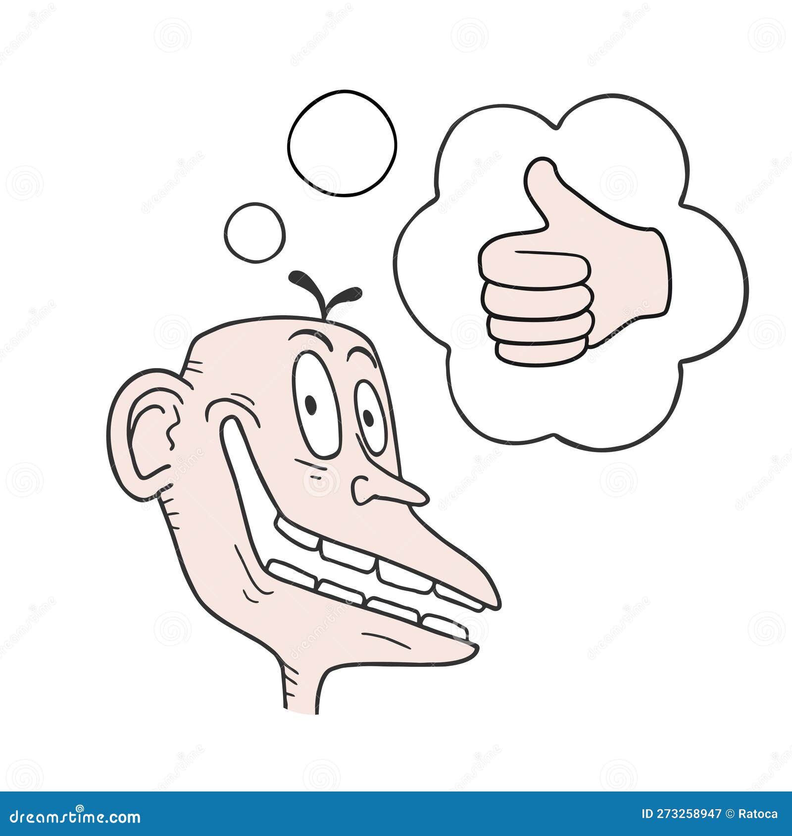 Funny Face and Like Hand Gesture Stock Vector - Illustration of sign ...